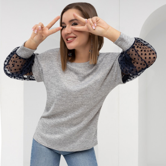 Свитшот женский «Девочка в сети», серый, 44RU — Charutti