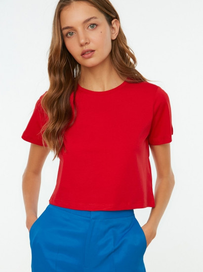Футболка женская, красный, 48RU/XL — Trendyol