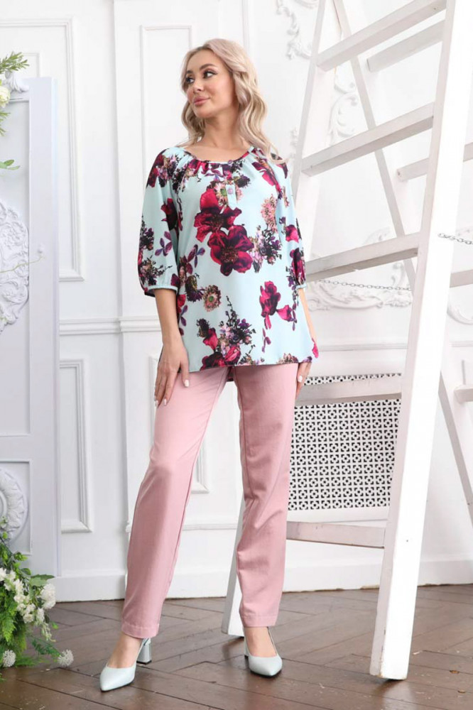 Блуза женская, голубой, 42RU — Wisell