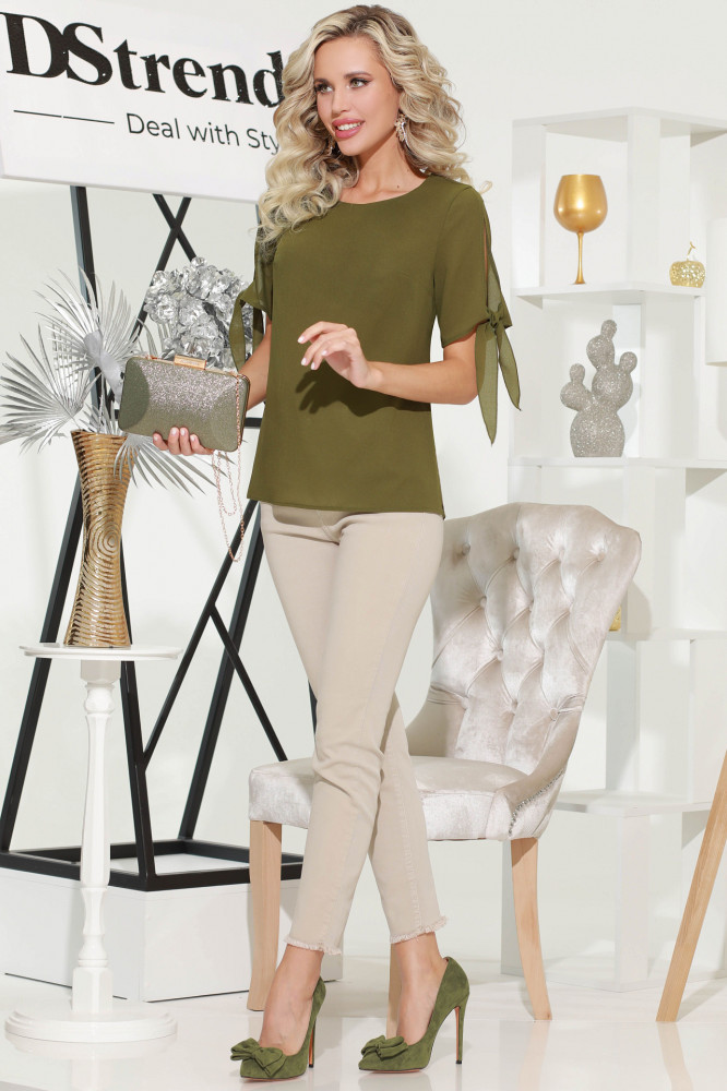 Блузка женская, хаки, 44RU — DStrend