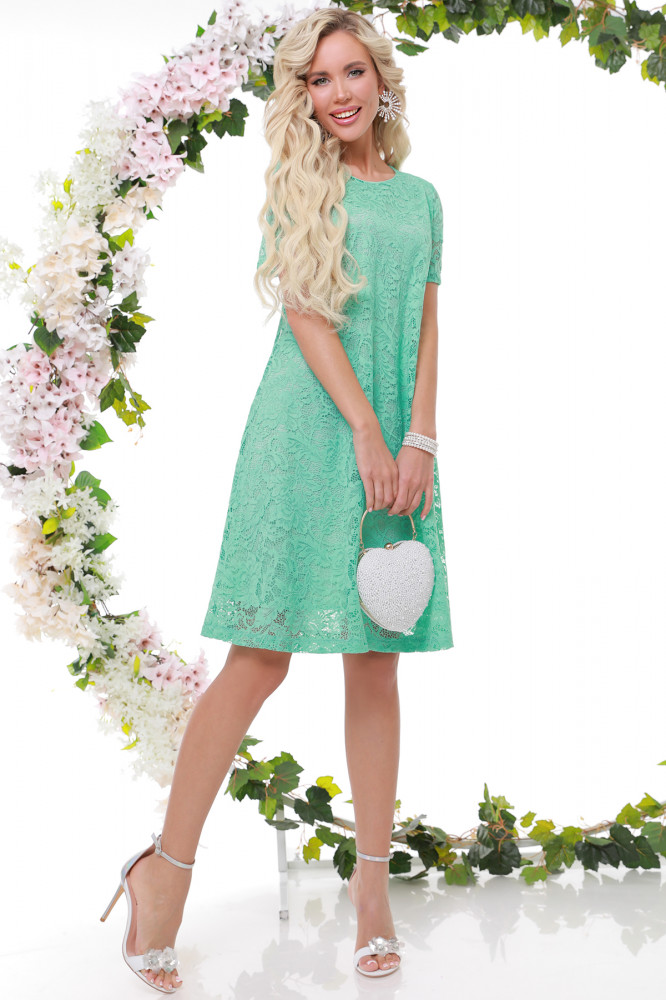 Платье женское, мятный, 48RU — DStrend