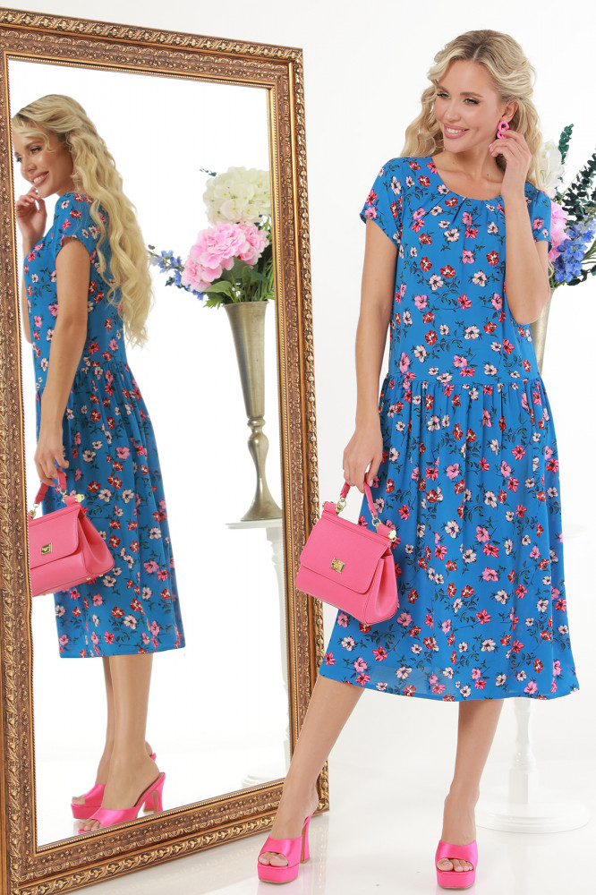 Платье женское, голубой, 56RU — DStrend