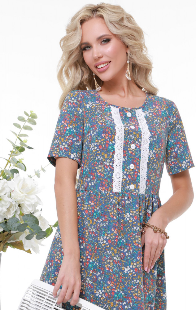 Платье женское / серо-синий / 56RU — DStrend