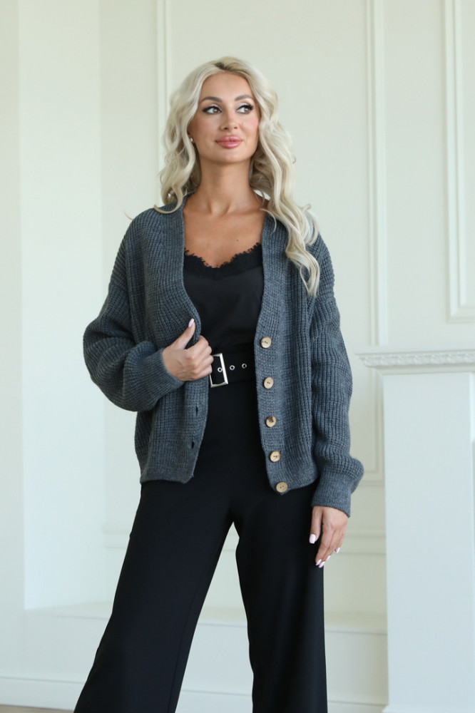 Кардиган женский, темно-серый, 42RU — Wisell