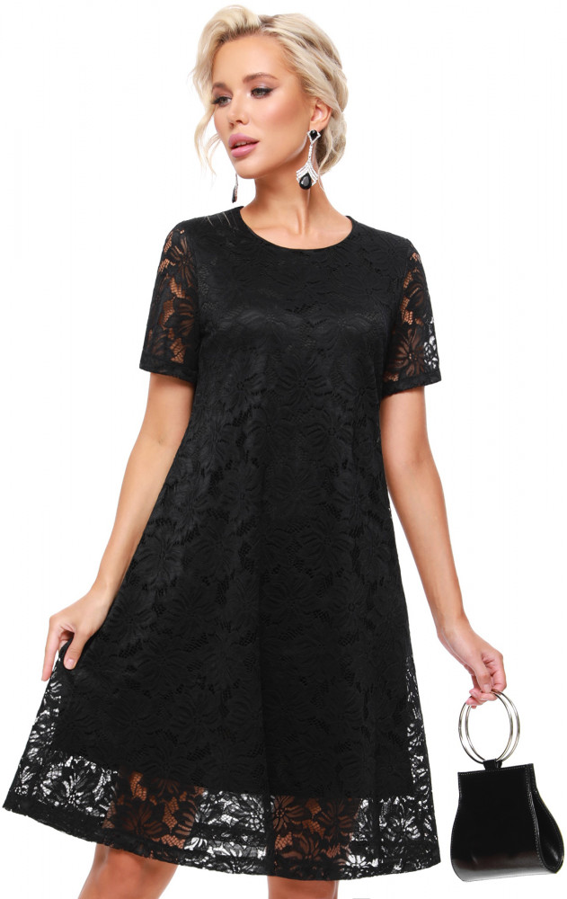 Платье кружевное женское, черный, 54RU — DStrend