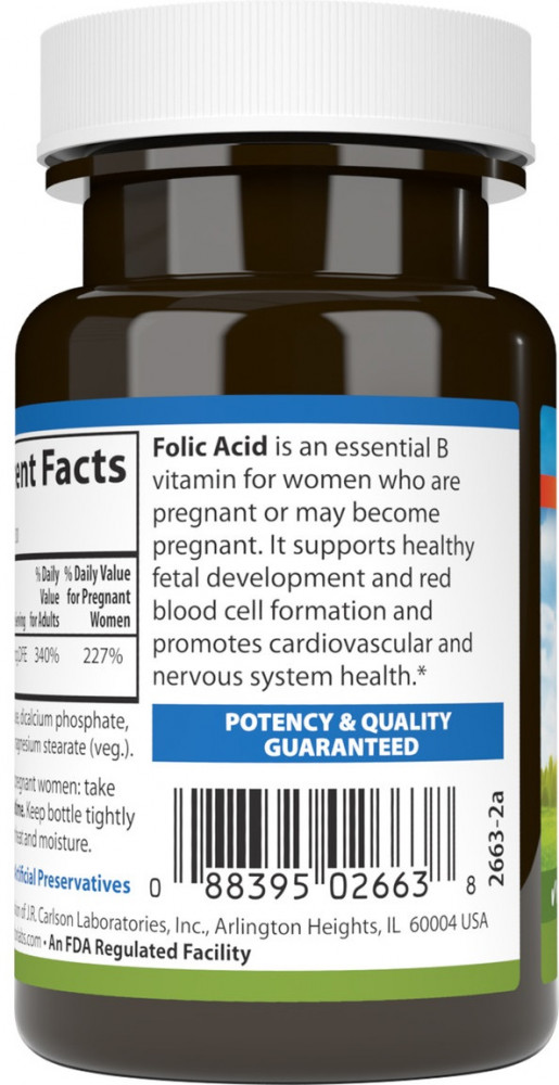 Фолиевая кислота «Folic Acid» — Carlson Labs