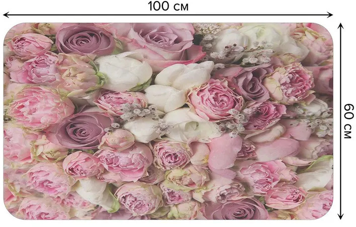 Коврик для ванной комнаты «Розовый букет», 60×100 см — Розовый букет — JoyArty