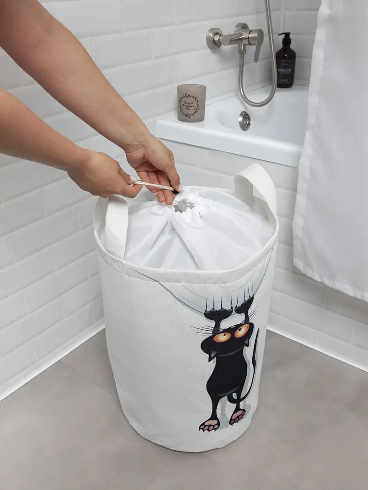 Корзины для белья «Кот-шкодник», 45 л — Кот-шкодник — JoyArty