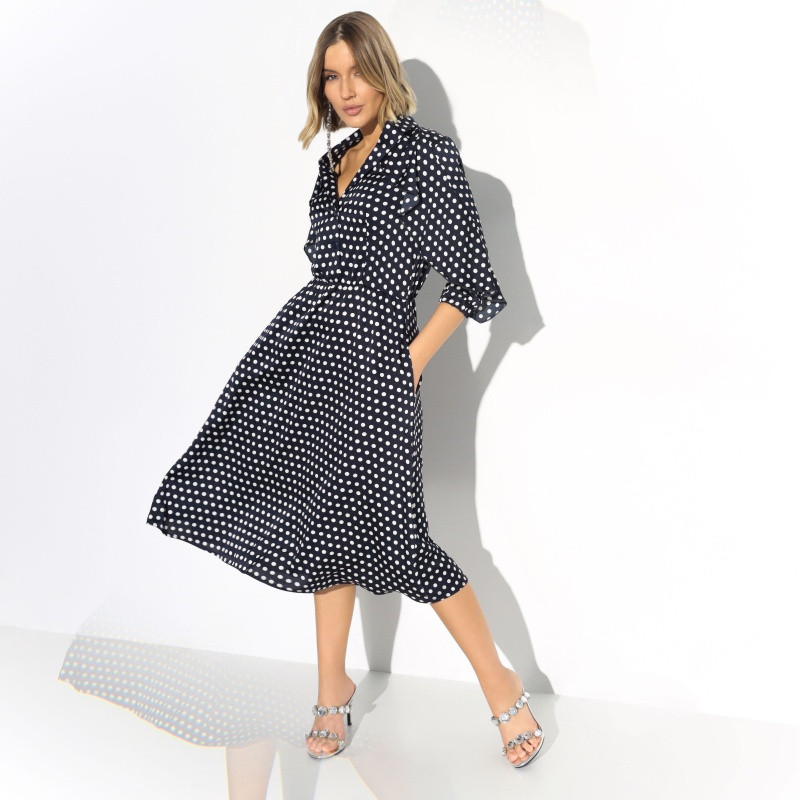 Платье женское «Грация леди, классик, с поясом», синий, 48RU — Charutti