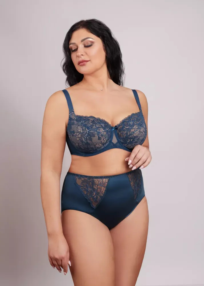 Бюстгальтер, синий топаз/нюд, 70 (E) — Classic elegant — Milavitsa