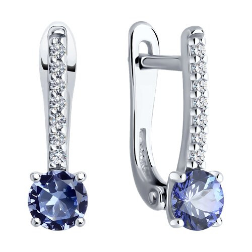 Серьги из серебра с ситаллами и фианитами, 2.29 — SOKOLOV