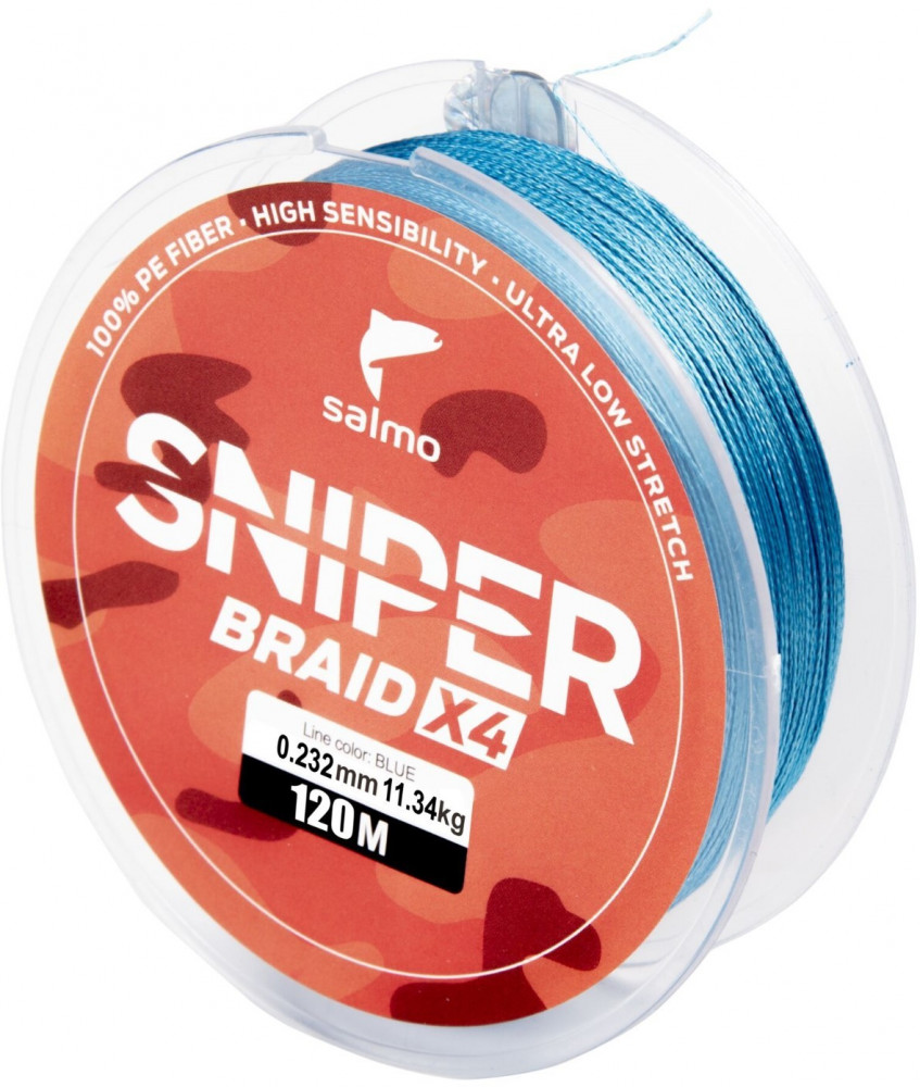 Шнур плетеный «Sniper Braid X4», 0.23 мм — Salmo
