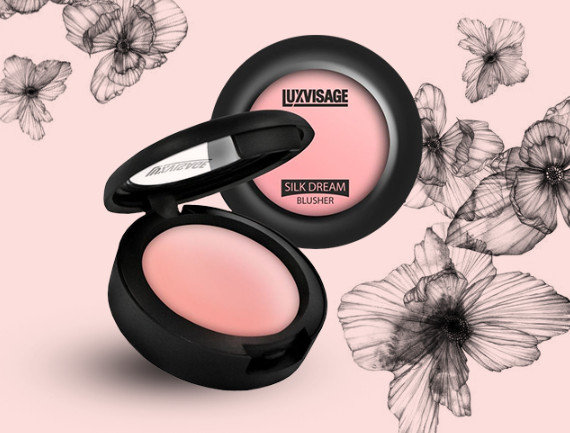Румяна для лица, оттенок 02 Персиковый — Silk dream — LuxVisage