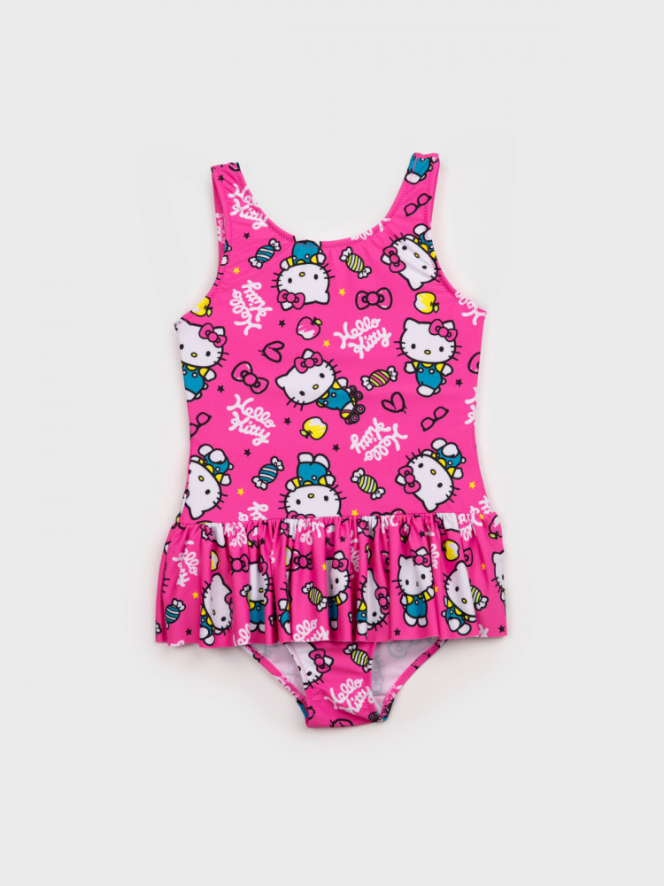 Купальник трикотажный для девочек, разноцветный, 134 — Play & Joy — PlayToday